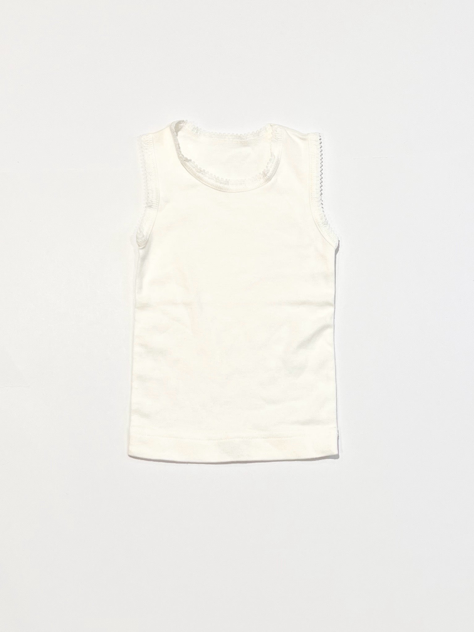 White lace trim singlet - Size 00 – Recyclababy